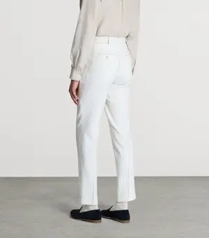 Dunhill Linen Pinstripe Tailored Trousers