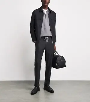 Marco Pescarolo Cashmere Drawstring Trousers - Grey