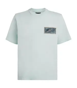 Amiri Cotton Quality Goods Patch T-shirt - Blue