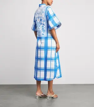 Verandah Printed Collared Tunic Midi Dress
