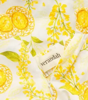 Verandah Linen-cotton Floral Wide-leg Trousers