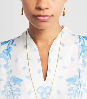 Verandah Printed Gingham Kaftan Maxi Dress