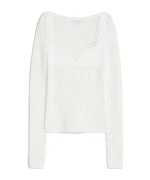 Sportmax Boat-neck Slim Fit Sweater With Contrast Stitching And Ribbed Panels