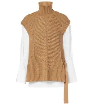 JOSEPH Turtleneck Two-piece Sweater - Brown