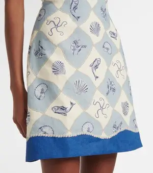 ALEMAIS Pia Printed Linen Minidress