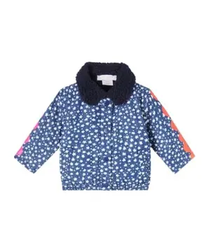 Stella McCartney Printed Teddy-trimmed Denim Jacket - Blue