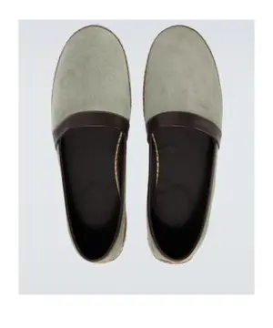 Manolo Blahnik Nerano Leather-trimmed Suede Espadrilles