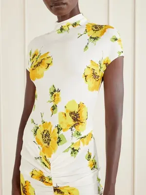 Alaïa Printed Pleated Dress