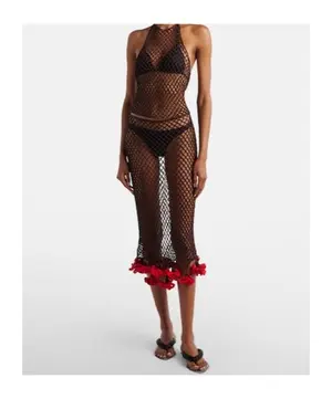 Alaïa Open-knit Cotton Midi Skirt