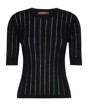 Max Mara Short-sleeved Knitwear - Navy Blue