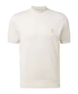Brunello Cucinelli Logo Cotton Sweater - White
