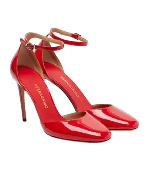 FERRAGAMO Glossy High Heels - Red