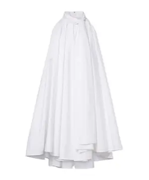Givenchy Pleated Cotton Poplin Minidress - White