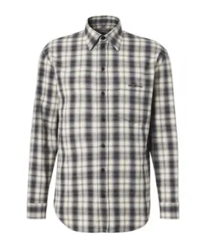 Balenciaga Checked Cotton Flannel Shirt - Gray