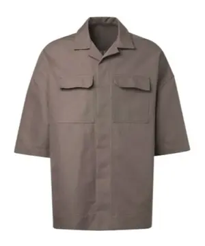 Rick Owens Dark-style Short-sleeved Shirt - Gray