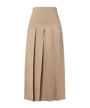 Alaïa Pleated Maxi Skirt - Nude