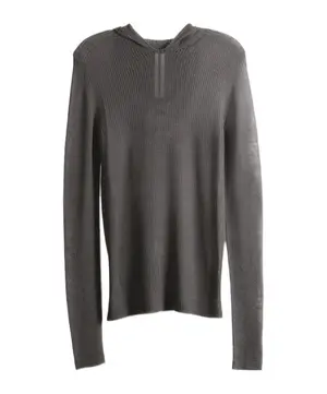 Rick Owens Long-sleeved Hooded Knit Sweater - Black