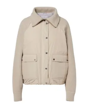 Brunello Cucinelli Wool, Cashmere, And Silk Down Jacket - Nude