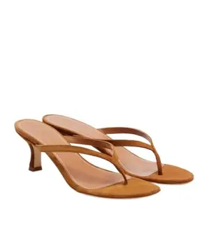 Staud Freja Suede Thong Sandals - Brown
