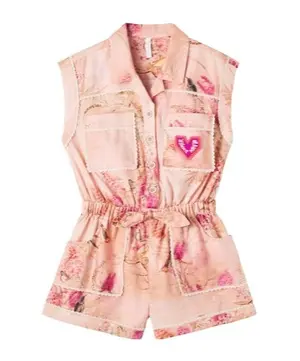 Zimmermann Cascadian Floral Cotton Playsuit - Nude