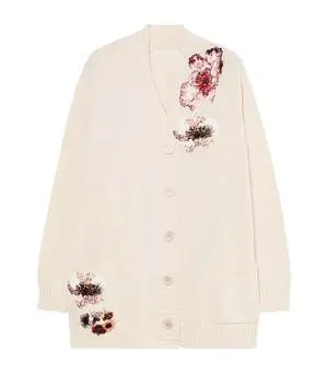 Marina Rinaldi Cotton Sequin Floral Cardigan