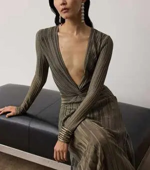 Ralph Lauren Metallic Silk Gown