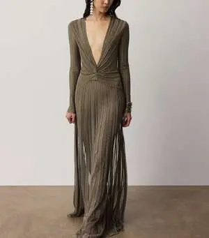 Ralph Lauren Metallic Silk Gown
