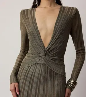 Ralph Lauren Metallic Silk Gown