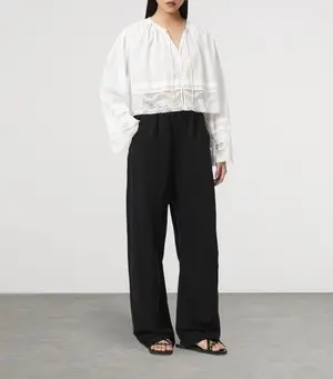 ALLSAINTS Organic Cotton Colette Lace Trimmed Top