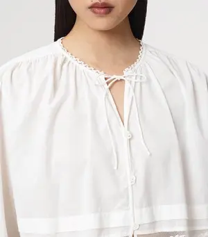 ALLSAINTS Organic Cotton Colette Lace Trimmed Top