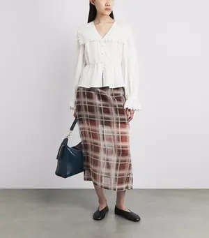 Barbour Cotton Tisbury Blouse With Sailor Collar And Peplum Hem