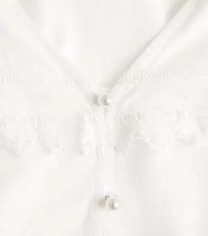 Barbour Cotton Tisbury Blouse With Sailor Collar And Peplum Hem