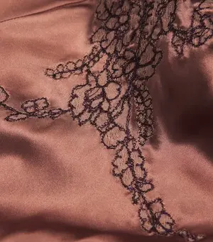 TORLOWEI Silk Patsy Mini Slip Dress With Lace Appliqués