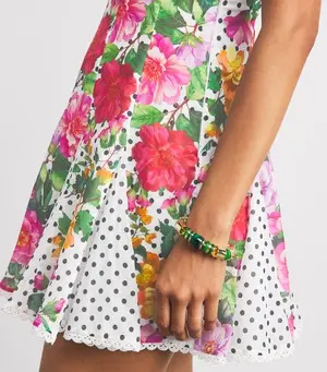Charo Ruiz Ibiza Rosela Floral & Polka Dot Mini Dress - White