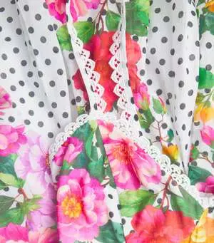Charo Ruiz Ibiza Rosela Floral & Polka Dot Mini Dress - White