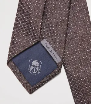 Corneliani Silk Jacquard Geometric Neck Tie