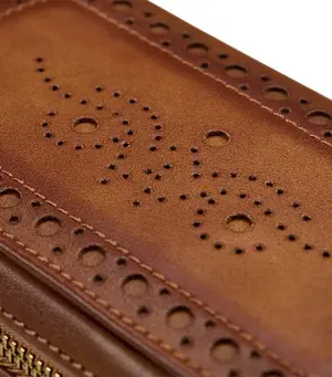 Wolf Brogue Zipped Watch Case With Brass Hardware