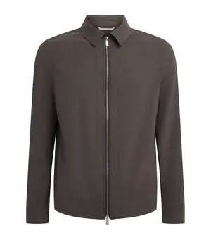 Marco Pescarolo Zip Up Avi Shacket In Stretch Wool