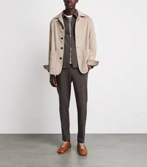 Marco Pescarolo Zip Up Avi Shacket In Stretch Wool