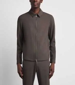 Marco Pescarolo Zip Up Avi Shacket In Stretch Wool