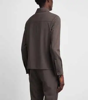 Marco Pescarolo Zip Up Avi Shacket In Stretch Wool