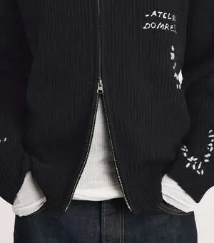 DOMREBEL Wool-blend Daddy Cardigan With Crochet Detailing