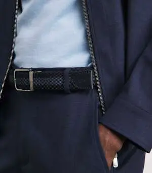 Paul & Shark Woven Cotton Reversible Belt