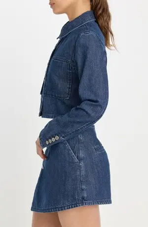 Good American Cropped Denim Jacket