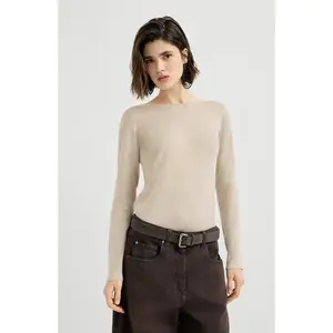 Brunello Cucinelli Sparkling Cashmere And Silk Lightweight Sweater - Desert