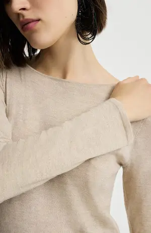 Brunello Cucinelli Sparkling Cashmere And Silk Lightweight Sweater - Desert