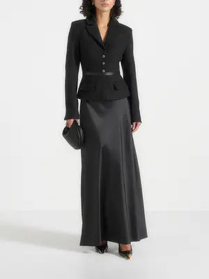 Manière De Voir Grace Boucle Blazer Satin Maxi Dress