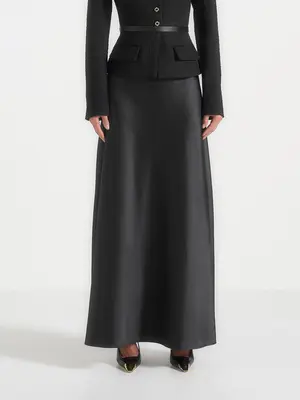 Manière De Voir Grace Boucle Blazer Satin Maxi Dress