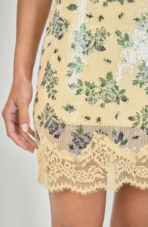 Endless Rose Floral Sequin Strapless Minidress