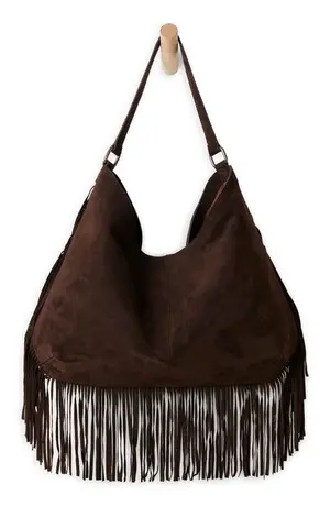 Free People Finn Fringe Leather Shoulder Bag
